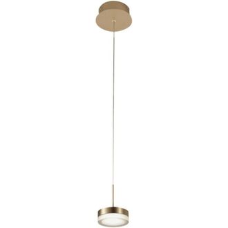 Fabas Luce Fabas Luce - Dunk - Suspension simple en laiton satin&eacute; de led 8W dimmable, design moderne