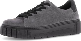 Gabor Damen Low-Top Sneaker, Frauen Sneaker,schn&uuml;rer,Passform,wechsel-Fussbett,Optifit,breit,Hovercraft,sacchetto,Graphit/schwarz,38.5 EU / 5.5 UK