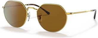Ray-Ban Jack Sonnenbrillen Gold Fassung Braun Glas 53-20