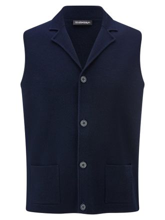 Louis Sayn Strickweste Reverskragen Louis Sayn blau