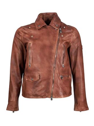 Peuterey Blouson En Cuir - Marron