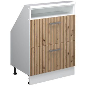 Vicco Dachschr&auml;genschrank Rion, Artisan Eiche/Wei&szlig;, mit 2 Schubladen, Vicco