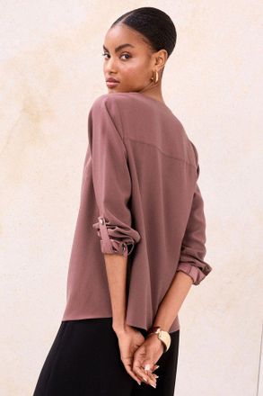 Lipsy Schlupfbluse Lipsy Oberteil mit Front-Rei&szlig;verschluss, Regular (1-tlg)