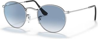 Ray-Ban Round Metal X The Ones Sonnenbrillen Silber Fassung Blau Glas 50-21