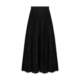 Balenciaga Woll-Midirock mit Rckenreiverschluss - - Skirts - Damen - Schwarzk - S