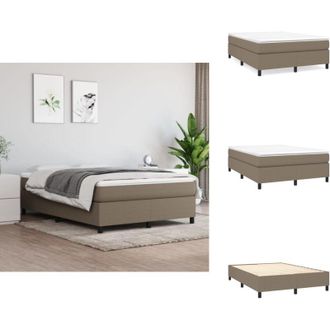 vidaXL Bettgestell ohne Matratze Taupe 140x200 cm Stoff - Bettes Gestell - Doppelbett - Boxspringbetten - Lattenrost - Schlafzimmer M&ouml;bel