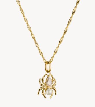 Thomas Sabo Collier avec pendentif araign&eacute;e - Dor&eacute; et blanc
