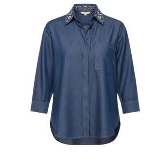 Liu Jo Femme, Blouses et Chemises, Bleu, Taille: 46 FR Denim Shirt