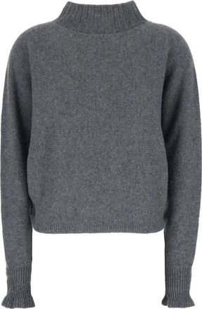 Twinset Femme, Pulls, Gris, Taille: 36/38 FR Pull Col Roul&eacute; Avec Plaque Logo M&eacute;tallique