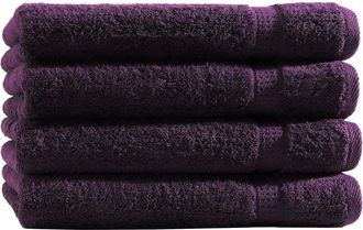 Top Fuel Fashion 4er Pack G&auml;stetuch Elegance 18015 Handtuch 30x50 cm Frottier Baumwolle aubergine (lila)