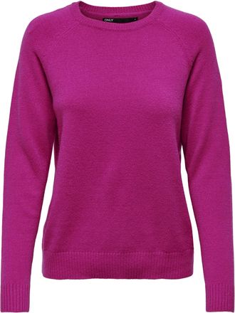 Only Damen Onllesly Kings L/S Knt Noos Pullover 15170427,Festival Fuchsia,3XL