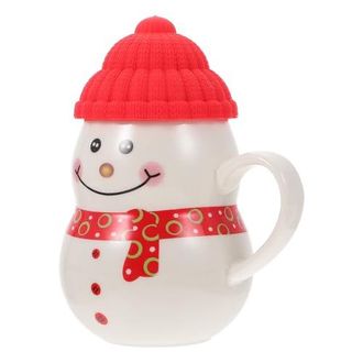 TOPBATHY 1 Jeu Tasse Bonhomme De Neige Tasse De De Bonhomme De Neige Couvercles De En Silicone s &agrave; Caf&eacute; me De e Mignonne Gel De Silice De Petit D&eacute;jeuner
