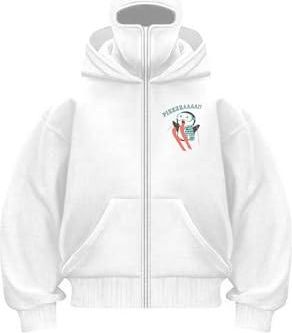 Generic Balaclava Sweat &agrave; capuche zipp&eacute; pour homme et femme Couleur unie Ninja Veste de surv&ecirc;tement ample chaude avec masque facial Cagoule Sweat &agrave; capuche d&eacute;