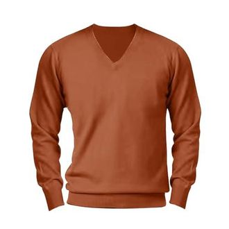 Generic Sweat-shirts pour homme Pull &agrave; col en V Sweat &agrave; capuche Hiver Hommes Manches longues Coupe ample Haut de base pour homme Automne et hiver Solide D&eacute;con