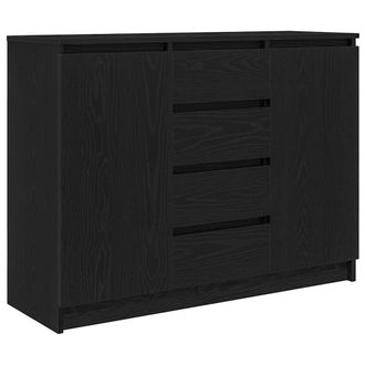 vidaXL Credenza Con Cassetti Rovere Nero 100,5x35x76 Cm Truciolato - Vidaxl