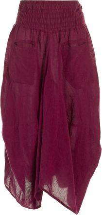 vishes Kn&ouml;chel-Langer Luftiger Damen Sommer-Rock Einfarbig Sommerr&ouml;cke dunkelrot 34-38