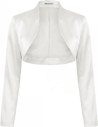Bolerose formal Satin Langen &Auml;rmel Bolero (Elfenbein, XXL)