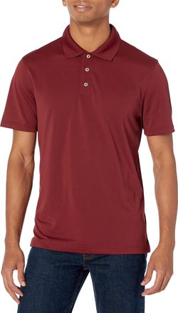 Amazon Essentials Herren Golf-Poloshirt, kurzärmelig, Dri-Fit, schmale Passform, schnelltrocknend, Sattes Burgunderrot, Größe XL