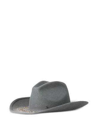 Maison Michel b&eacute;ret &agrave; plaque logo - Gris