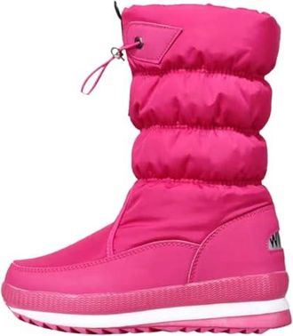 Generic JJDFW Bottes de neige chaudes pour femme Bottes dhiver imperm&eacute;ables antid&eacute;rapantes en fourrure pelucheuse mi-mollet Botas, A6, 39 2/3 EU