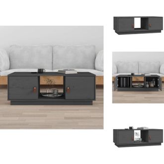 vidaXL Table basse Gris 100x50x35 cm Bois massif de pin - Table Basse - Meuble Salon - Table Dappoint - Table Lat&eacute;rale - Table Design