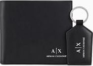 A|X Armani Exchange Essential Plain Leather, Set 2 pezzi, Coffret Cadeau Portefeuille et Porte-clés Homme, 20, Taille Unique