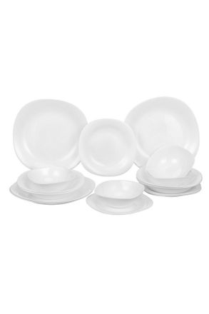 Boxxx Tafelservice, Wei&szlig;, Glas, 16-teilig, Uni, Lfgb, lebensmittelecht, Essen & Trinken, Geschirr, Geschirr-Sets, Tafelservice