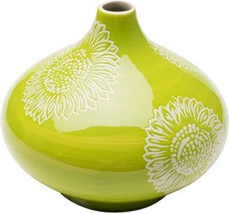 Kare Design Design Vase Big Bloom, Grün, Deko Vase, Blumenvase, Porzellan, handgearbeitet, Unikat, 21 cm (H)