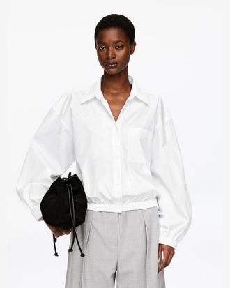 Arket Kurzes Baumwollhemd -Wei&szlig;