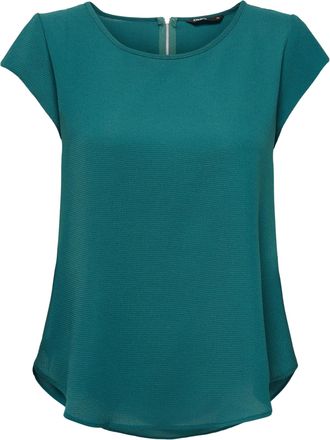 Only Damen Einfarbige Kurzarm Bluse Basic Rundhals Ausschnitt Blusen T-Shirt Blouse Oberteil ONLVIC, 15142784, Grün-2,44
