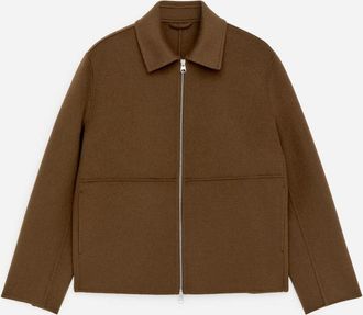 Arket Doubleface-Jacke Aus Wolle -Braun