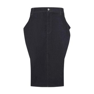 Jacquemus La Jupe Triangle de-N&icirc;mes A-Line Denim Midi Rock - - Skirts - Damen - Blau - S