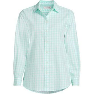 Lands End Lange leichte Flanellbluse, Damen, Gr&ouml;&szlig;e:48-50 plus, Blau, by Lands End