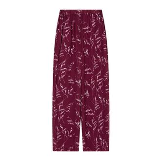 A|X Armani Exchange Bedruckte High-Waist-Weitbein-Palazzo-Hose - - Trousers - Damen - Rot - M