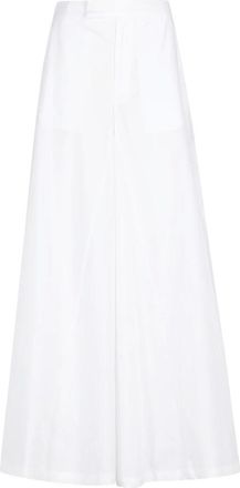 Federica Tosi Femme, Pantalons, Blanc, Taille: 36 FR Pantalone 5 Tasche Wide in Popeline