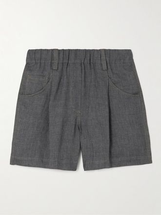 Brunello Cucinelli Shorts Aus Leinen Mit Bundfalten - Grau