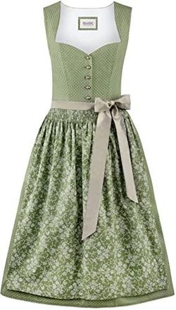 Stockerpoint Robe Traditionnelle Dirndl Edonita pour Femme - Taille 32-48 - Robe Traditionnelle avec détails soignés et Tablier Dirndl - 100% Coton - Confortable e