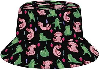 Generic Yoga De La Grenouille Et De LAxolotl-4 Chapeau Soleil Unisexe Chapeaux De Seau Mode Visière Capeline pour Hommes Femme Plein Air