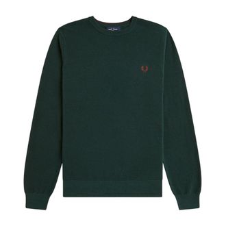 Fred Perry Piqu&eacute;-Strickpullover - - Knitwear - Herren - Gr&uuml;n - L