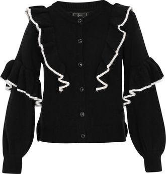 Faina Strickjacke Frauen schwarz-wei&szlig;
