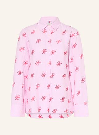 Tommy Hilfiger Hemdbluse Mit Leinen rosa