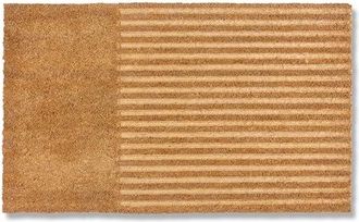 Astra paillasson Moderne Porte dentr&eacute;e Rayures Nature - Tapis Anti-d&eacute;rapant Robuste Coco 45x75cm - Tapis de Porte int&eacute;rieur/ext&eacute;rieur