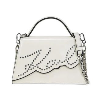Karl Lagerfeld Sac port&eacute; main K/Signature 2.0 Petit Mod&egrave;le - Femme - Sacs - Blanc - Taille: ONE Size