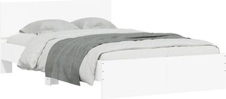 vidaXL Cadre de lit avec t&ecirc;te de lit et led blanc 140x190 cm Vidaxl