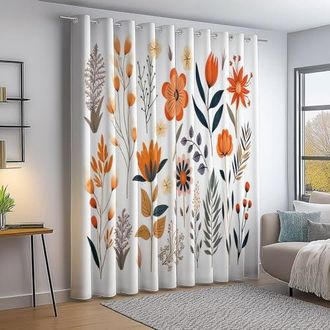 Generic Rideaux Occultant Boh&egrave;me Botanique Floral Imprim&eacute; - 85L X 200H cm (2 Panneaux) Chambre Salon Rideau Thermique, Couleur Int&eacute;rieurs Rideaux Occultant &agrave; 