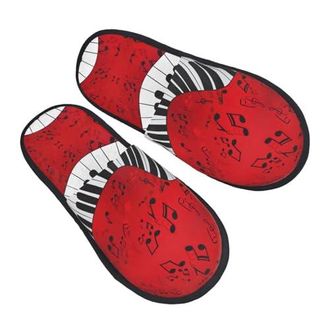 Generic Piano &Agrave; Notes De Musique Unisexe Chaussures De Maison Respirantes Pantoufles Peluche Chaussons Pour Maison Hiver Int&eacute;rieur M
