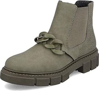 Rieker Femme Bottines M3873, Dame Bottines Chelsea,Bottes dhiver,Demi-Bottes,Bottines,Bottes de Glisse,fourré,Vert (grün / 52),38 EU / 5 UK