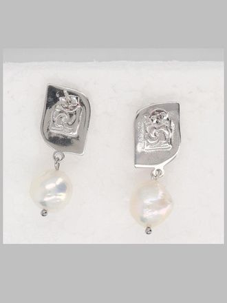 Magda Butrym Rhodium Drop Earrings - Silver
