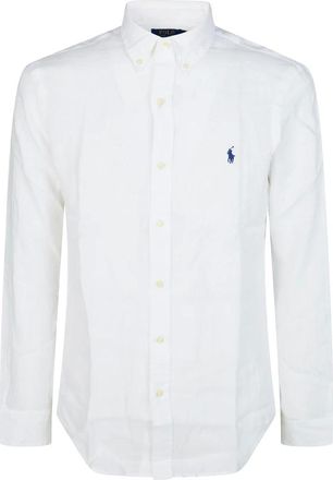Polo Ralph Lauren Homme, Chemises, Blanc, Taille: M Camicia Lino