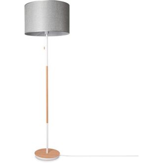 Paco Home Paco Home - Lampadaire Salon Abat-Jour Tissu Lampe à Poser Textile E27 Veilleuse Gris (Ø45,5 cm), Lampadaire - Type 3 - Blanc